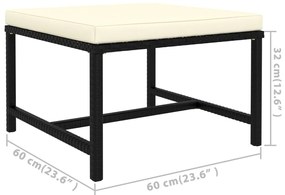 vidaXL Marketos 5dílná zahradní sedací souprava s poduškami polyratan černá