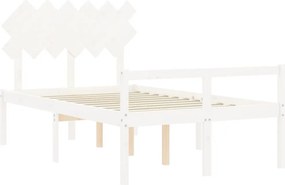Postel s čelem pro seniory bílý 120x200 cm masivní dřevo 3195542