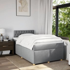 Box spring postel s matrací světle šedá 120 x 200 cm textil 3288954