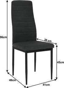 Tempo Kondela Jídelní židle COLETA NOVA tmavě šedá látka/černý kov