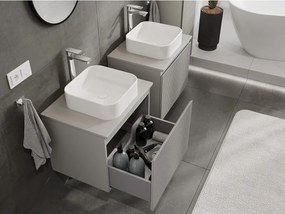 Mexen Rivel, koupelnová skříňka 60 cm s pracovní deskou, 1 zásuvka, drážkovaná, matná šedá, 91A20-06047-1-BFC62
