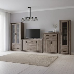 Obývací stěna DALLAS t | 409 cm | sestava B | trufla