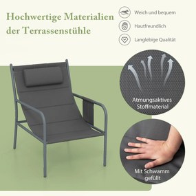 Costway Balkonový nábytek 3 kusy. Gartenmöbel Set mit 2 Stühlen a Tisch