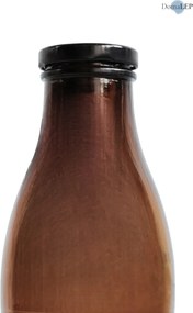 Skleněná láhev na mléko 1 000 ml hnědá s černým víčkem JOTA