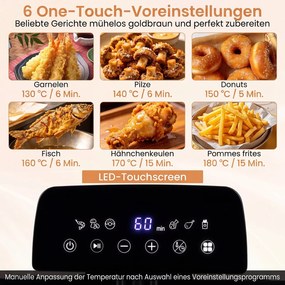 Costway Digitální fritéza s olejem 5 L 1700 W nerezové hrnce na smažení hranolků