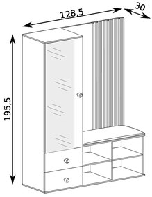 Předsíňová stěna CALI + skříň C-1 | artisan