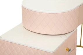Designový toaletní stolek s taburetkou Pembroke růžový