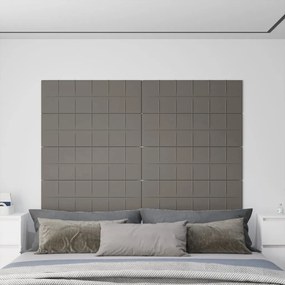 vidaXL Nástěnné panely 12 ks světle šedé 90 x 30 cm samet 3,24 m²