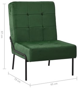 Relaxační židle 65 x 79 x 87 cm tmavě zelená samet,  325772