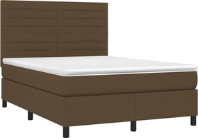 Box spring postel s matrací tmavě hnědá 140x200 cm textil 3141860