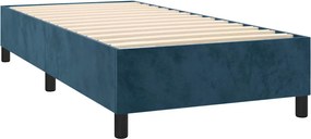 Box spring postel s matrací a LED tmavě modrá 90x190 cm samet 3136339