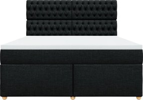 Box spring postel s matrací černá 180x200 cm textil 3291368
