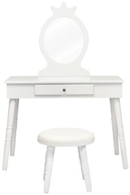 Dětský toaletní stolek se zrcadlem, bílý