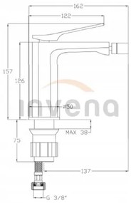 Invena Neri, stojánková bidetová baterie, černá matná, BB-01-004-L