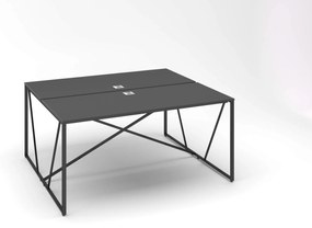 Psací stůl Dvoumístný Lenza PROX 158/67 Dekor stolové desky: černý grafit, Barva podnože: černá