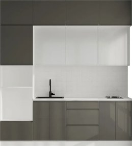 Sada 2.4 Bílá / tmavě šedý lesk, bílý lesk Interno Glaňec Luxe