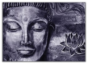 Malvis ® Abstraktní obraz fialový Buddha Velikost (šířka x výška): obdélník - 120x80 cm