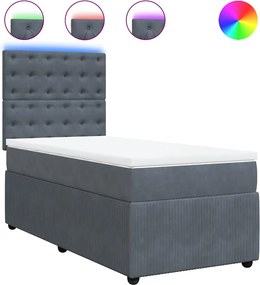 Box spring postel s matrací tmavě šedá 80 x 200 cm samet 3294503