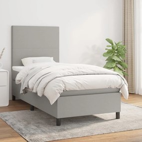 vidaXL Box spring postel s matrací 80 x 200 cm textil [3141575] Barva: světle šedá