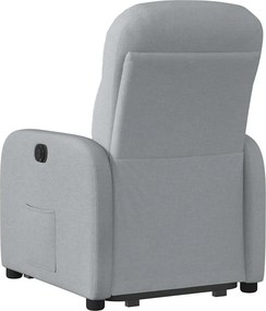 Elektrické zvedací polohovací křeslo světle šedé textil 3302992