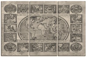 Obraz na plátně - Starodávná  mapa světa 1100FB (105x70 cm)