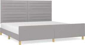 Rám postele bez matrace světle šedý 200 x 200 cm textil 3125162
