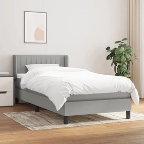 Box spring postel s matrací světle šedá 90x200 cm textil 3129841