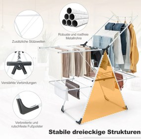 Costway Skládací sušák na prádlo rozšiřitelný o 2 úrovně sušák na prádlo věžová