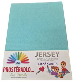 Dětské jersey prostěradlo 70x140 - zelenomodré