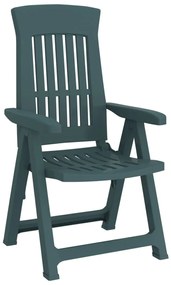 Zahradní polohovací židle 2 ks zelené PP,  364711