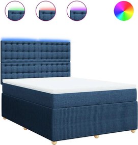 Box spring postel s matrací modrá 140x190 cm textil 3294371