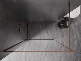 Mexen, Mexen Kioto-XF sprchová stěna s rámem 80 x 202 cm, transparentní 10 mm, růžové zlato - 800-080-104-60-00-X