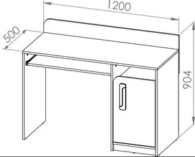 Casarredo - Komfort nábytek Dětský psací stůl VILLOSA šedá/bílá/růžová