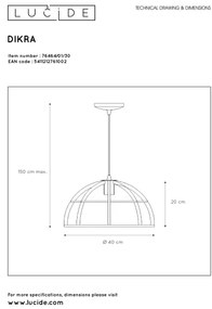 Lucide 76464/01/30 - Lustr na lanku DIKRA 1xE27/60W/230V
