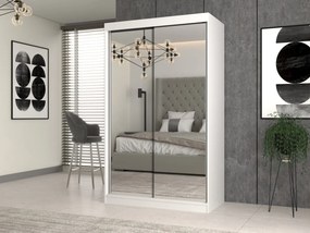 Šatní skříň se 2 zrcadly IGA 120 cm bílá