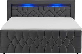 Juskys Postel boxspring Leona se sametovým potahem Barva: béžová, Velikost: 140 cm