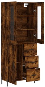 Skříň highboard kouřový dub 69,5 x 34 x 180 cm kompozitní dřevo - Default Title