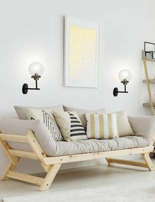 Černo-patinové nástěnné svítidlo Lens pro žárovku E14  - Candellux