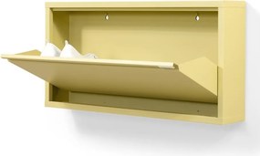 Světle žlutý ocelový výklopný/závěsný botník 75x37,5x12,5 cm Billy – Spinder Design