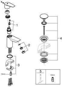 GROHE 23898001 - Umyvadlová baterie START EDGE lesklý chrom