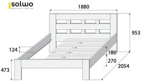 Masivní postel INA - Solwo Design Materiál: Buk cink, Povrchová úprava: Olej odstín BO104, Specifikace: 100x200