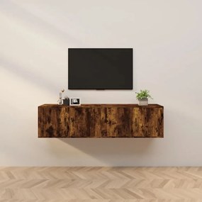 Nástěnné TV skříňky 2 ks kouřový dub 80 x 34,5 x 40 cm