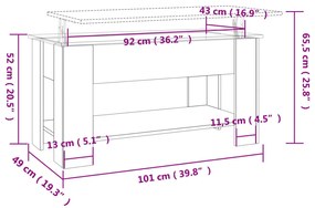 Konferenční stolek betonově šedý 101x49x52 cm kompozitní dřevo - Default Title