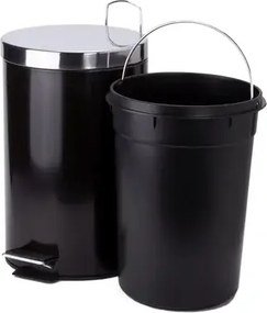 MSV UNIS černá / Odpadkový koš / 12 l / nerez víko