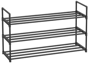 Kovový botník SHOEN 92x30x54 cm černý