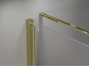 Mexen Mist-F T, 1-křídlý ​​skládací sprchový kout levý 75 x 95 cm, čiré sklo, zlatý lesklý profil, 8A6T-075-095-50-00-L