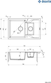 Deante Dřez Andante granit - ZQN 2513 grafit