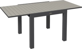 Outsunny zahradní stůl jídelní stůl pro 6 osob, rozkládací stůl na terasu do 70 kg, hliníková šedá 81/162 x 80 x 75 cm pro balkon a zahradu | Aosom.de