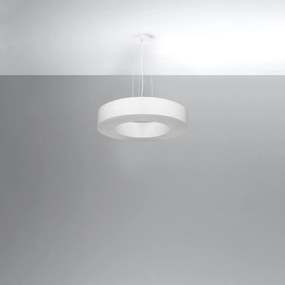 Závěsné svítidlo Saturno Slim, 1x bílé textilní stínítko, (bílý plast), (fi 50 cm)