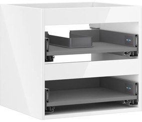Mexen Box-A korpus skříňky pod umyvadlo 50 cm, 2 zásuvky, bílý lesk - 91AX0-0500-470-2-00
